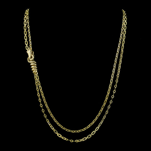 Art Deco Double Chain Silver Gilt With Snake Clip – Laurelle Antique ...