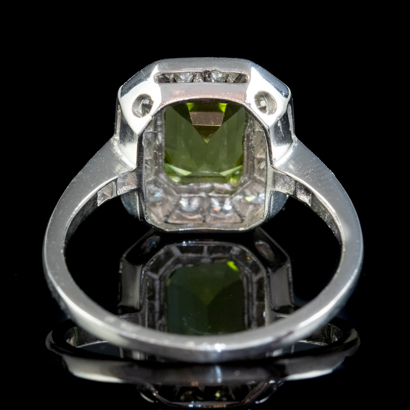 Art Deco Peridot Diamond Ring Platinum 1.60ct Peridot 1ct Of Diamond C ...