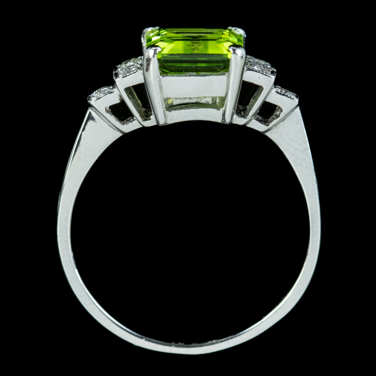 Art Deco Style Peridot Diamond Ring 2.75ct Peridot – Laurelle Antique ...