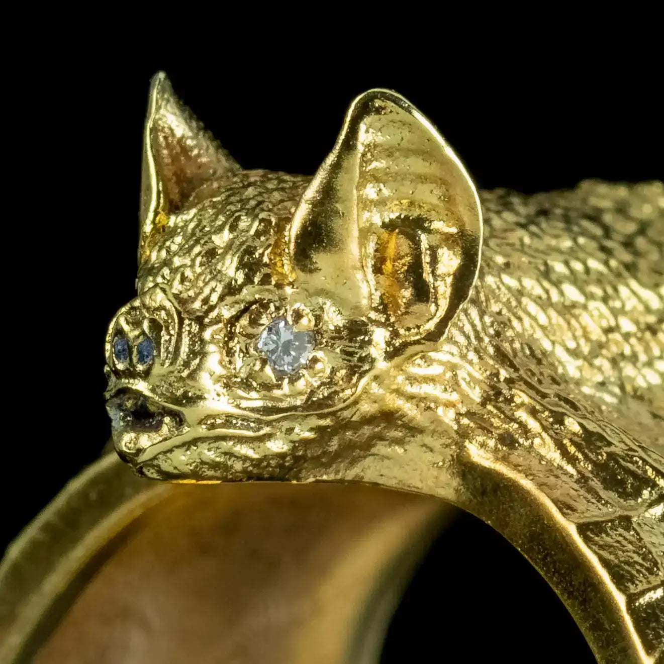 Victorian Style Diamond Bat Ring Sterling Silver 18ct Gold Gilt ...