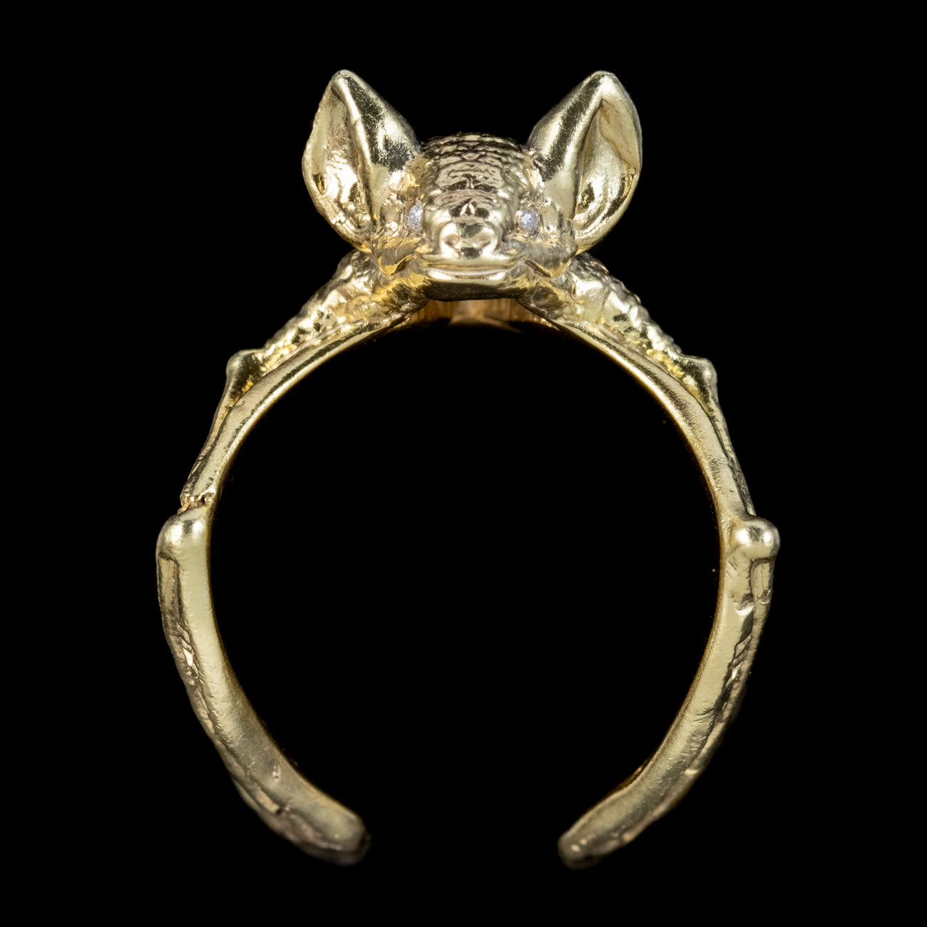 Victorian Style Diamond Bat Ring Sterling Silver 18ct Gold Gilt ...