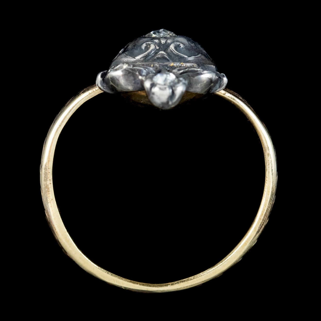Rose Cut Diamond Fleur De Lis Ring 18ct Gold Silver – Laurelle Antique ...