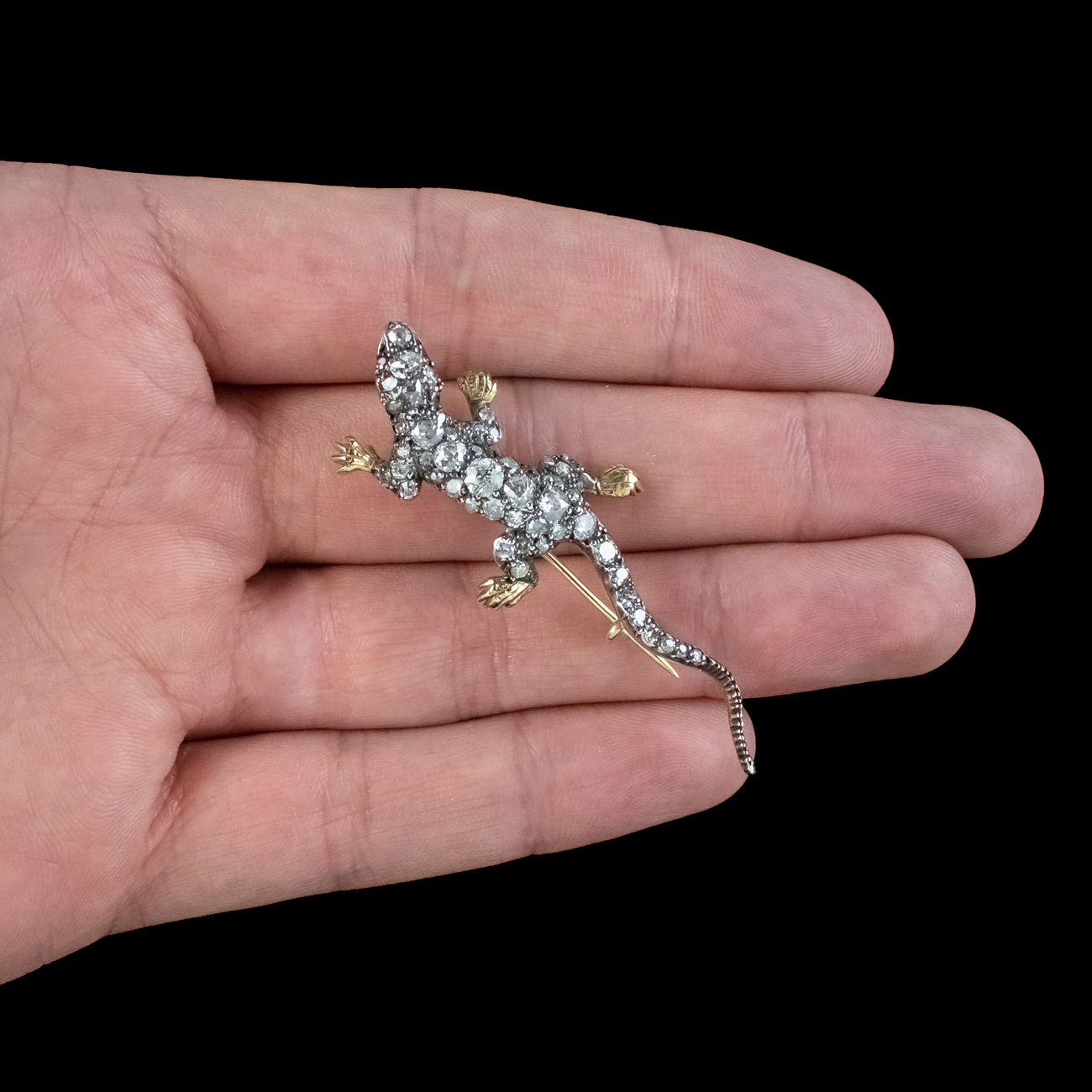Victorian Style Diamond Lizard Brooch 2ct Total – Laurelle Antique ...