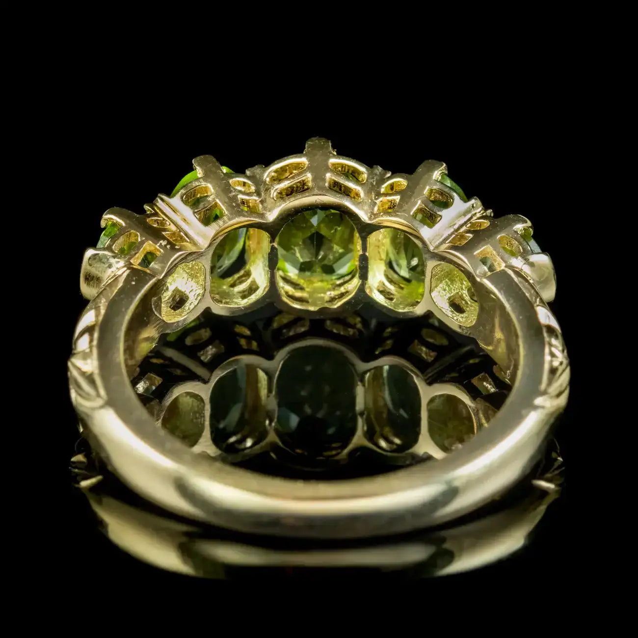 Victorian Style Peridot Five Stone Ring 9ct Gold 2.5ct Of Peridot ...