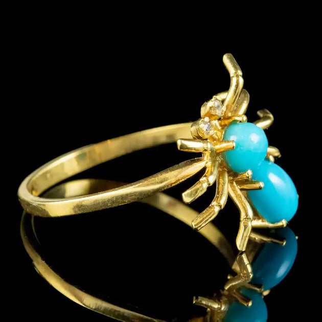 Victorian Style Turquoise Spider Ring | – Laurelle Antique Jewellery