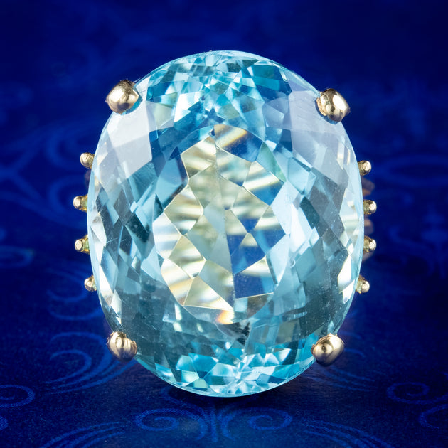 Vintage Blue Topaz Cocktail Ring 25ct Topaz – Laurelle Antique Jewellery