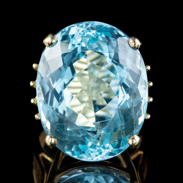 Vintage Blue Topaz Cocktail Ring 25ct Topaz – Laurelle Antique Jewellery