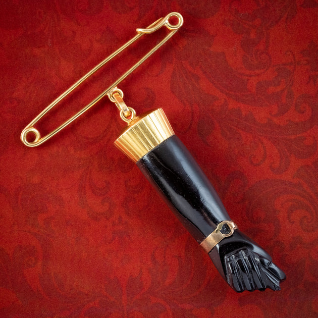 Vintage Mano Figa Hand Brooch 15ct Gold Safety Pin – Laurelle Antique ...