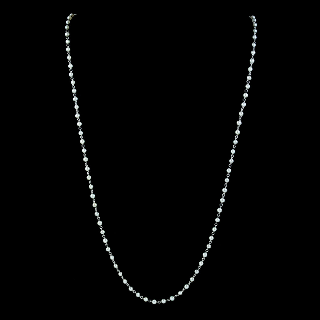 Vintage Pearl Platinum Opera Necklace – Laurelle Antique Jewellery