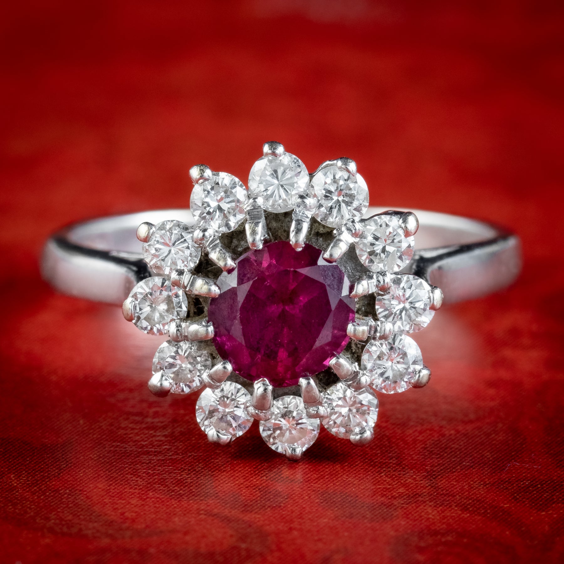 Vintage Ruby Diamond Daisy Cluster Ring 1Ct | Ring Ruby | – Laurelle ...