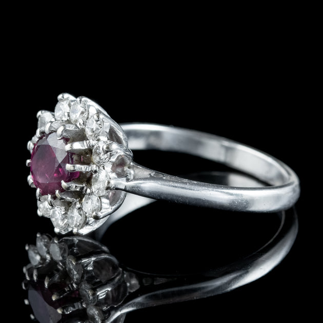 Vintage Ruby Diamond Daisy Cluster Ring 1Ct | Ring Ruby | – Laurelle ...