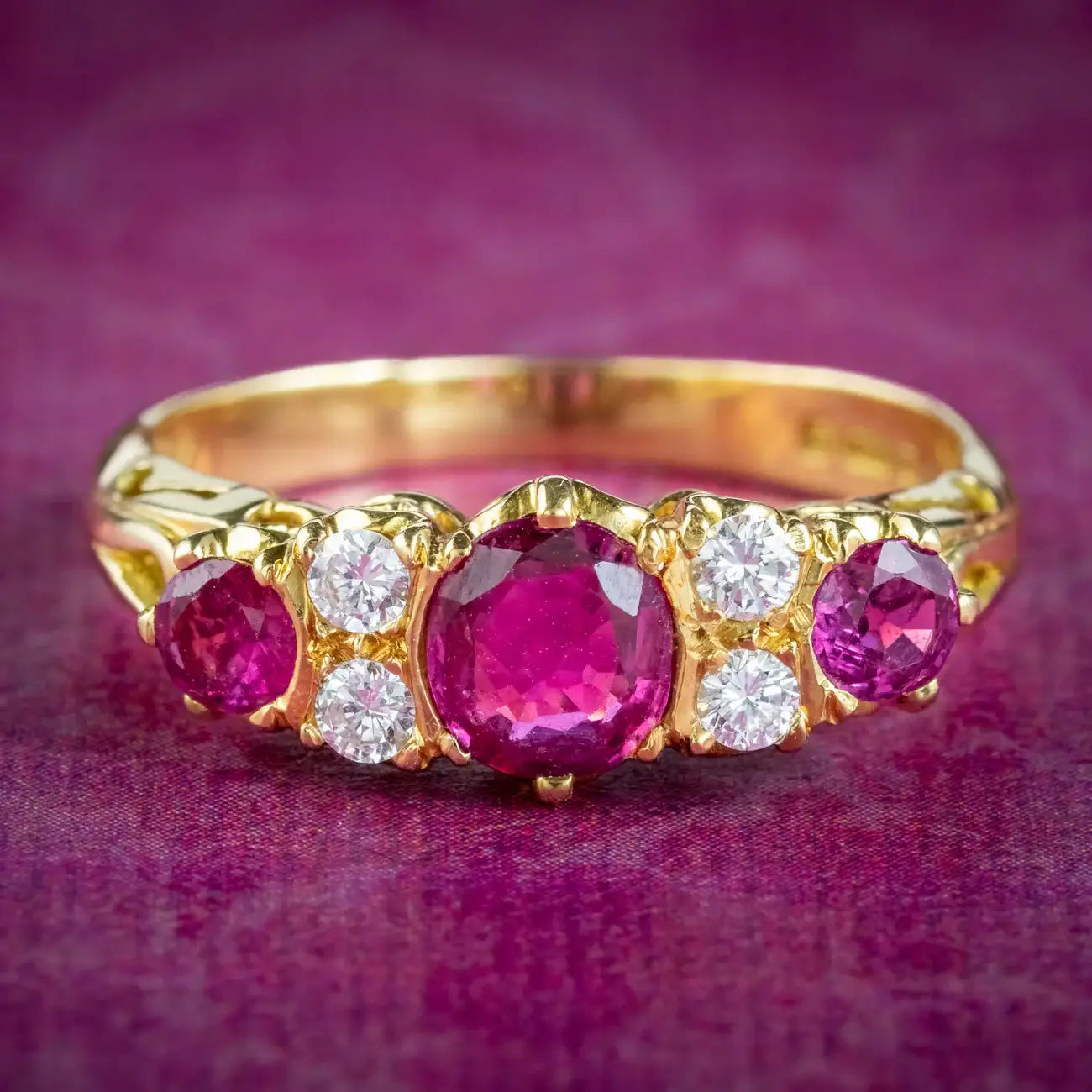 Vintage Ruby Diamond Ring 1.2Ct | Ruby Diamond Gold Ring | – Laurelle ...