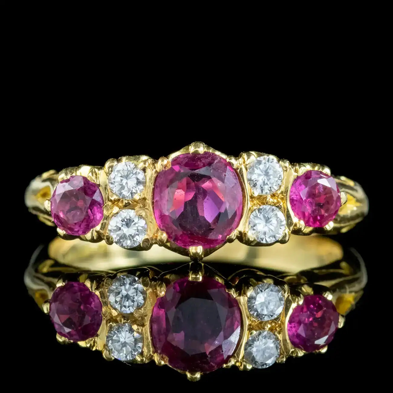 Vintage Ruby Diamond Ring 1.2Ct | Ruby Diamond Gold Ring | – Laurelle ...