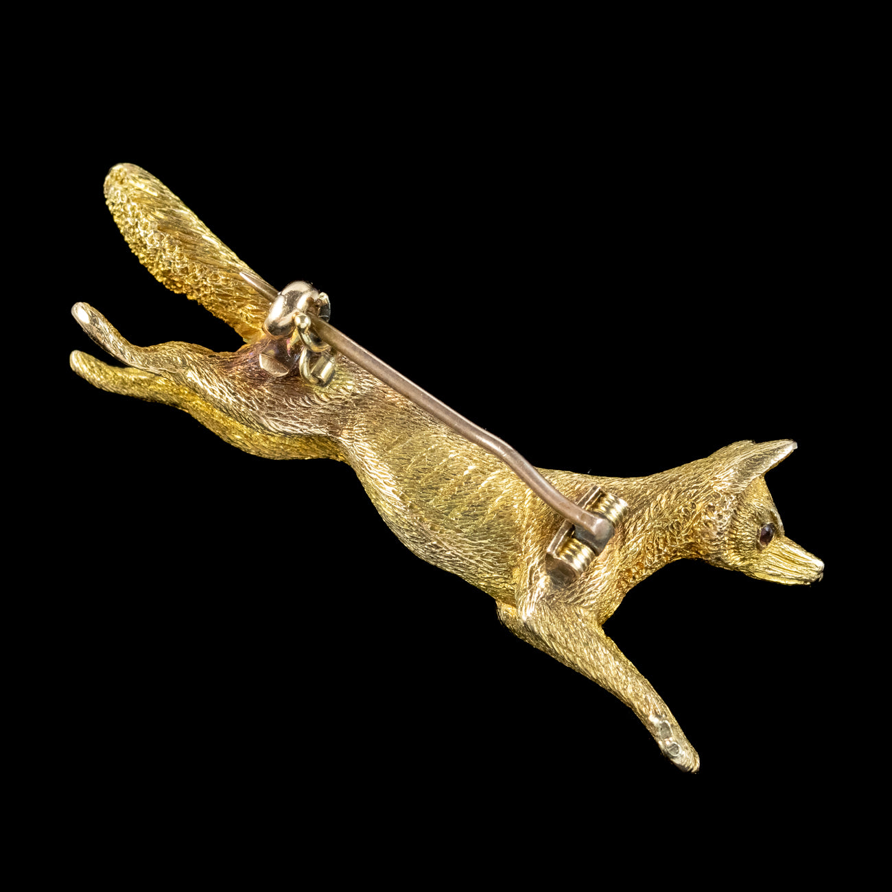 Vintage Running Fox Brooch Garnet Eyes Solid 15ct Gold – Laurelle ...