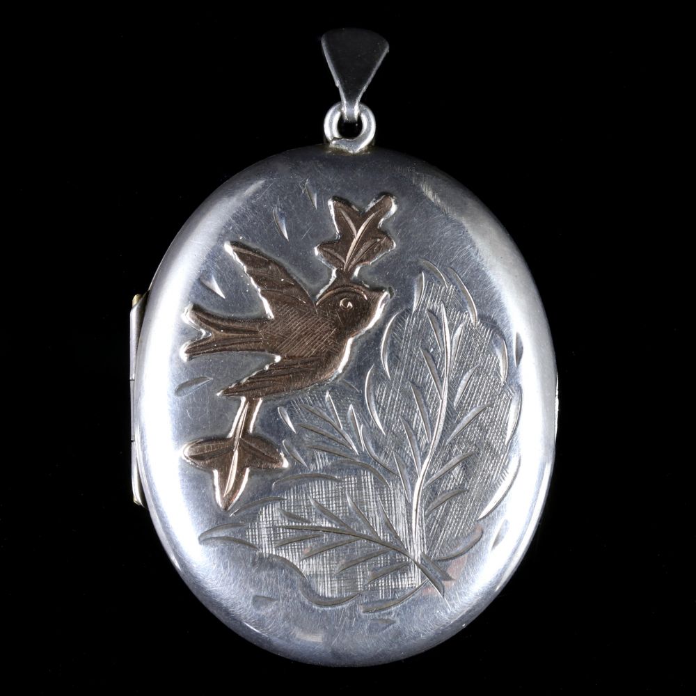 Vintage Large Bird Motif Locket Silver Dated Birmingham 1978 – Laurelle ...